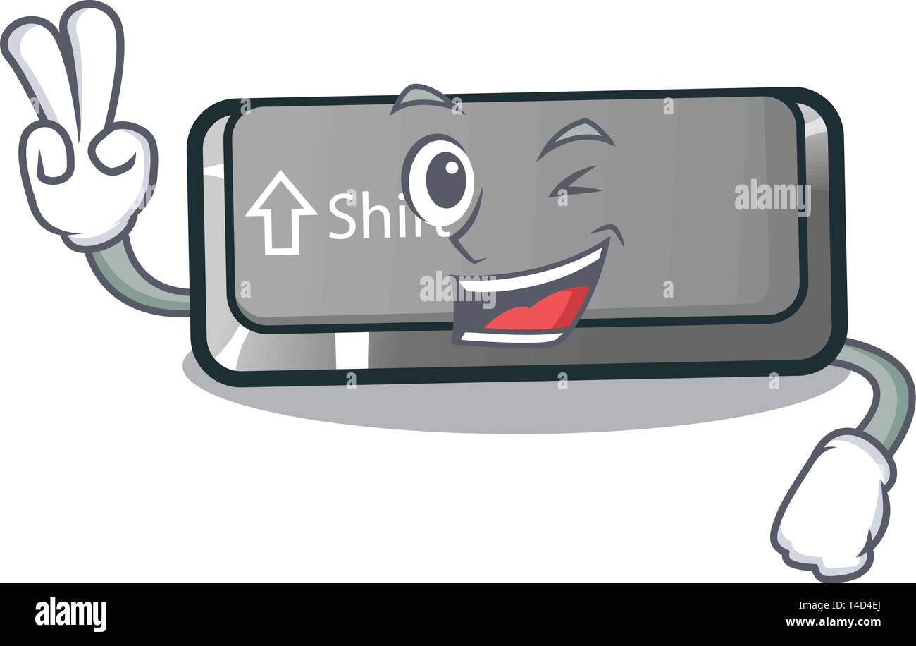 Two finger button shift on a keyboard mascot Stock Vector Image & Art ...