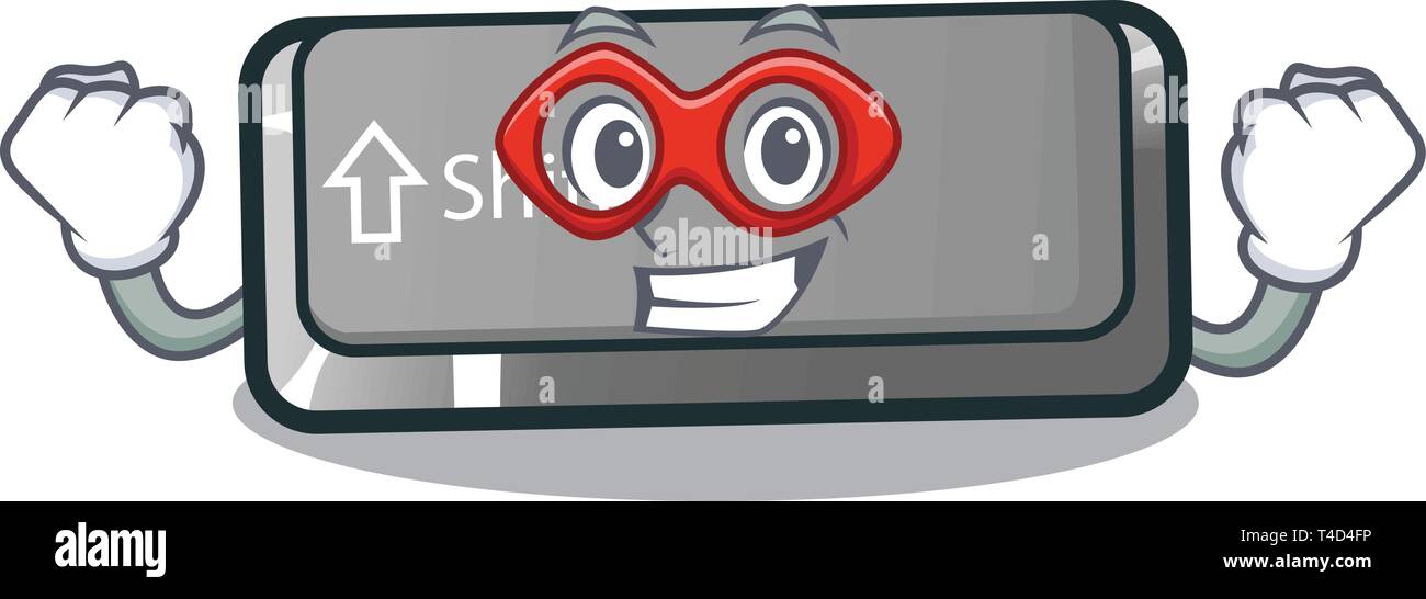 Super hero button shift on a keyboard mascot Stock Vector Image & Art ...