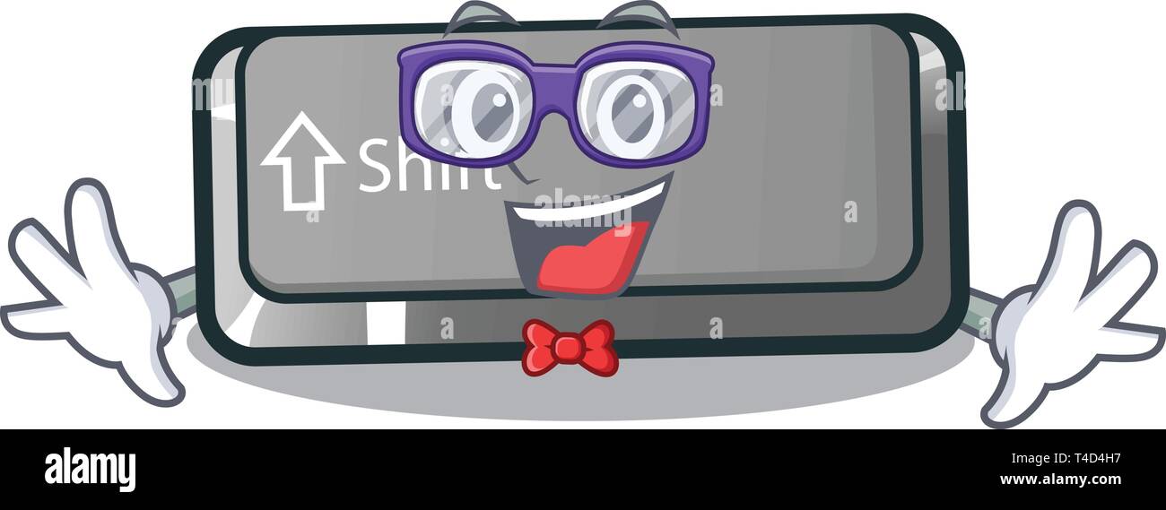 Geek button shift on a keyboard mascot Stock Vector Image & Art - Alamy