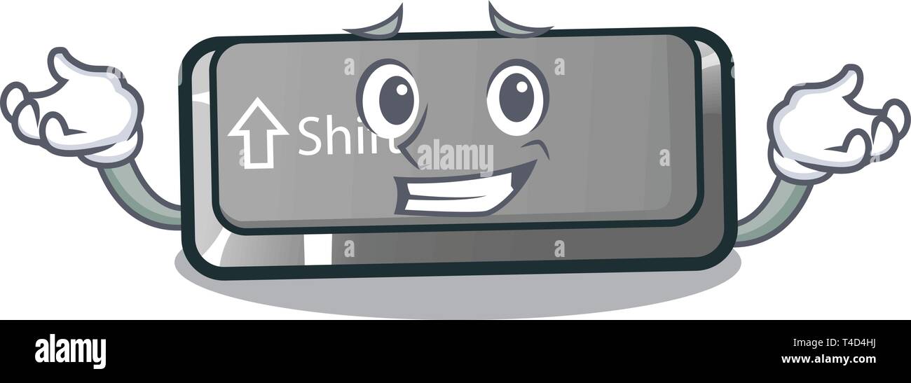 Grinning button shift on a keyboard mascot Stock Vector Image & Art - Alamy