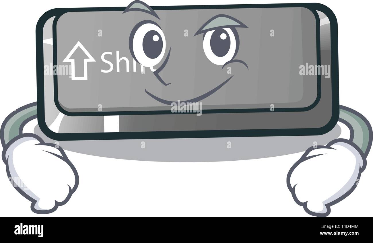 Smirking button shift on a keyboard mascot Stock Vector Image & Art - Alamy