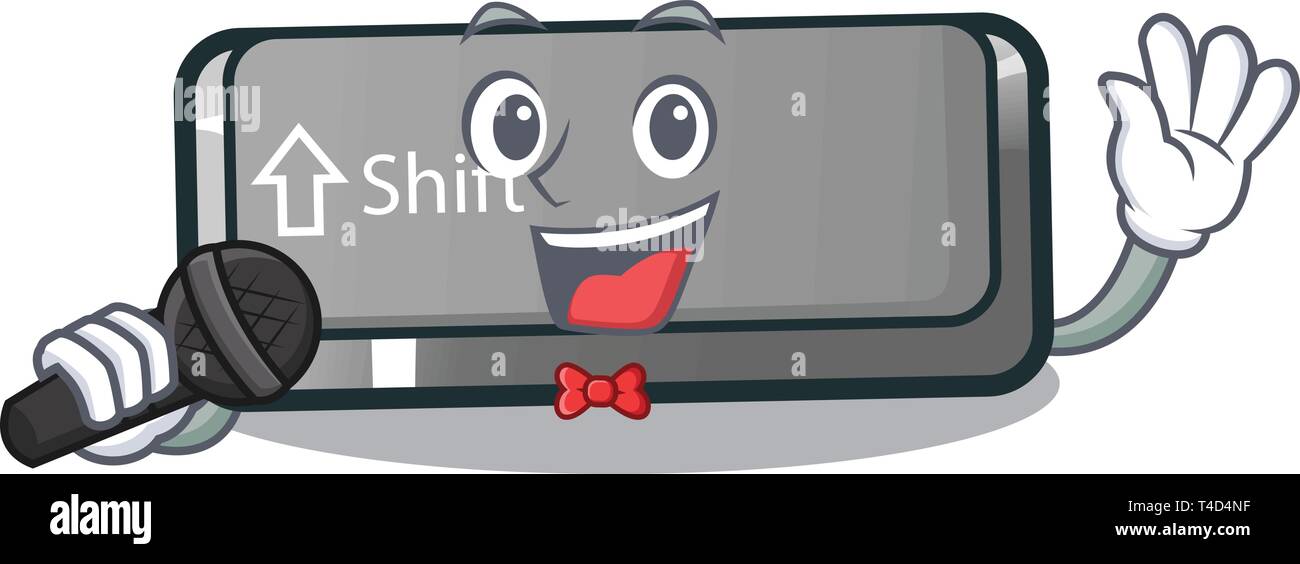 Singing button shift in the cartoon shape Stock Vector Image & Art - Alamy