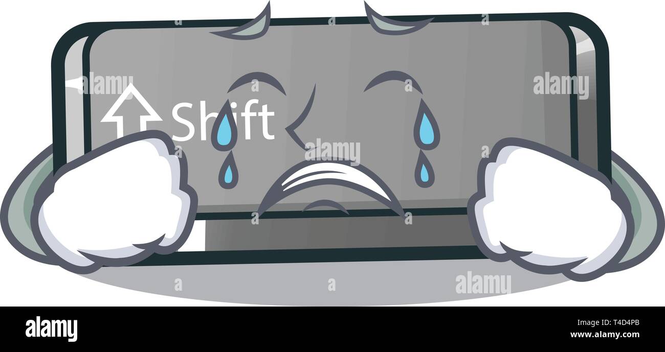 Crying button shift in the cartoon shape Stock Vector Image & Art - Alamy