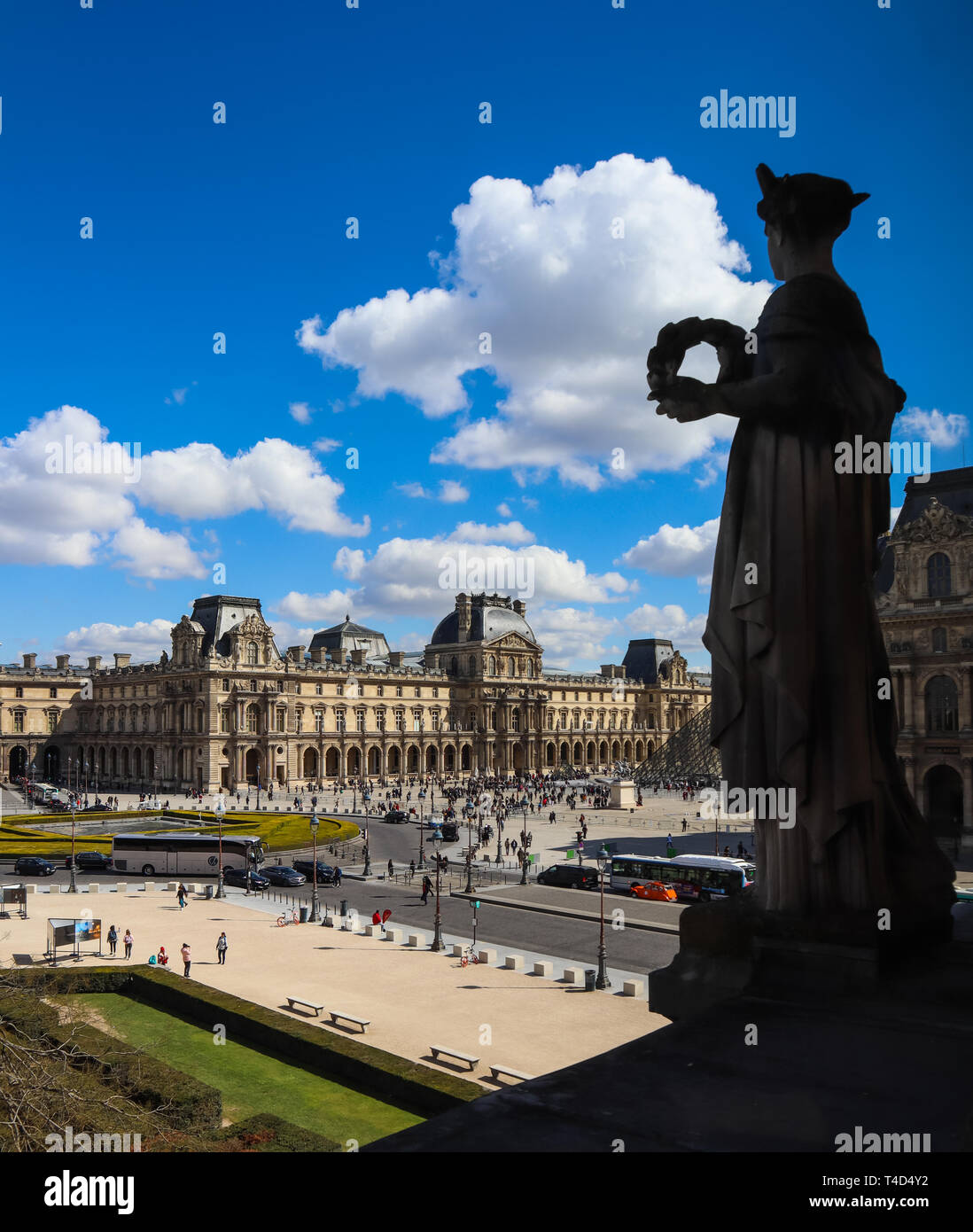 Amazing view of the square from the window of the Louvre and the ...