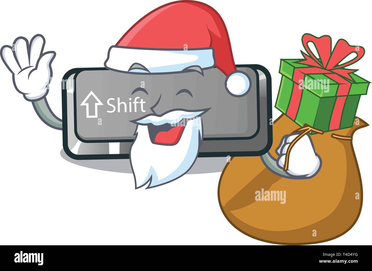 Santa with gift shift button installed in cartoon game Stock Vector ...