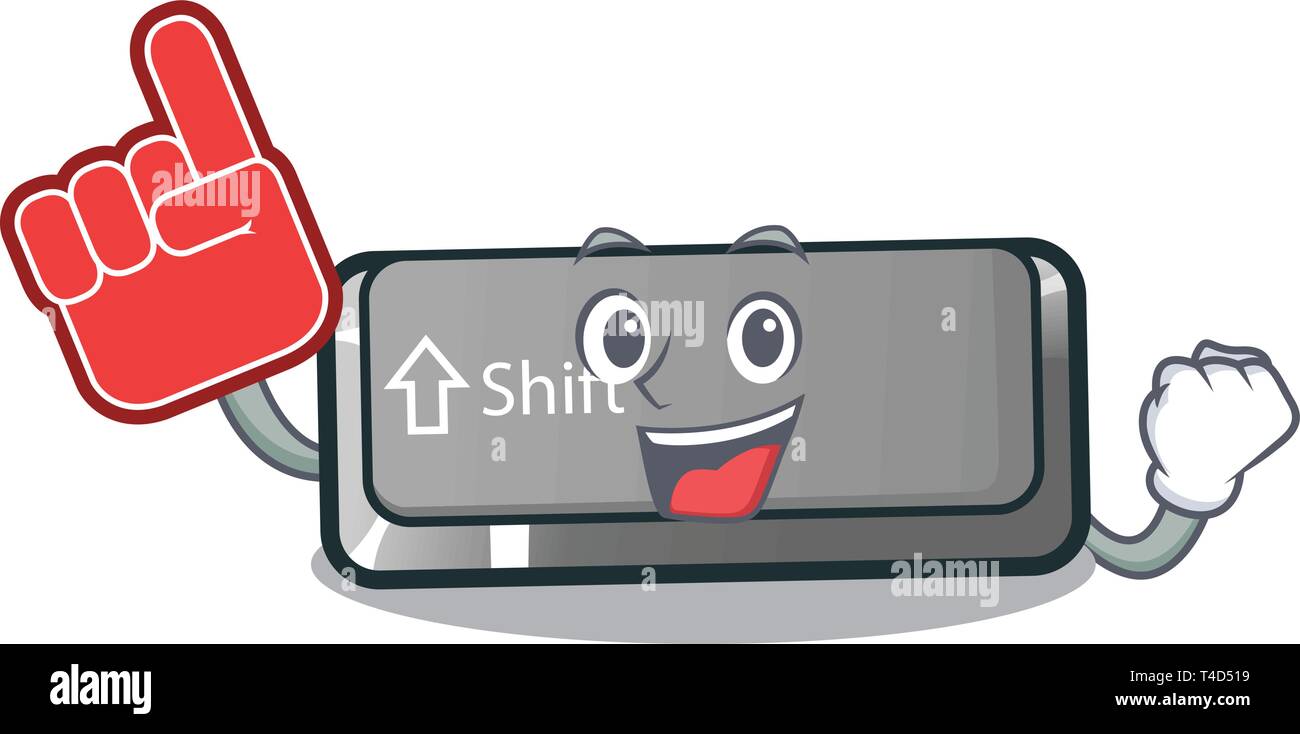 Foam finger shift button installed in cartoon game Stock Vector Image ...