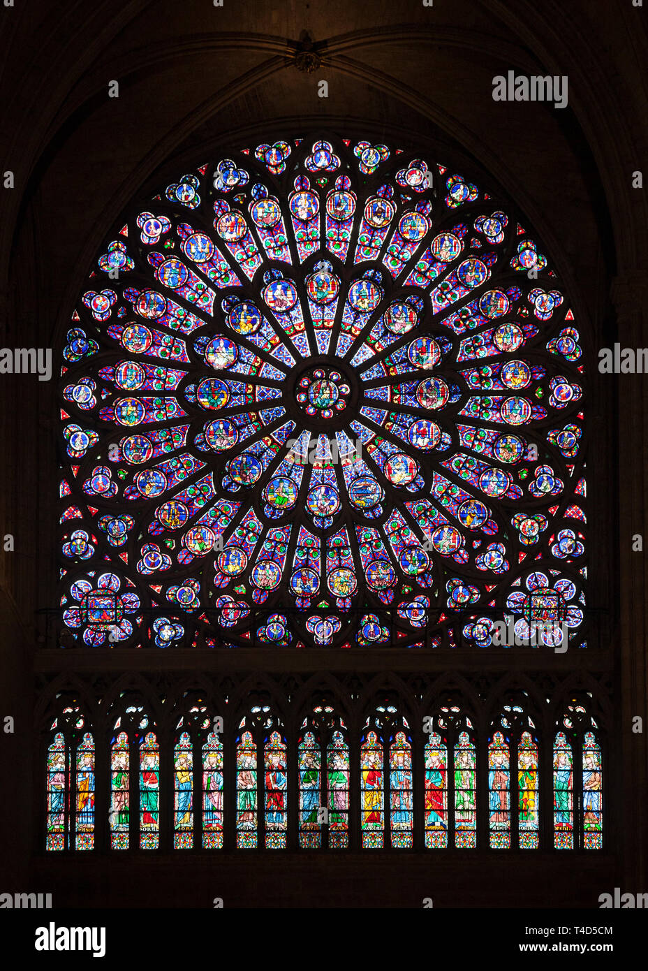 North Rose Window, Notre Dame Cathedral, Paris, France Stock Photo - Alamy