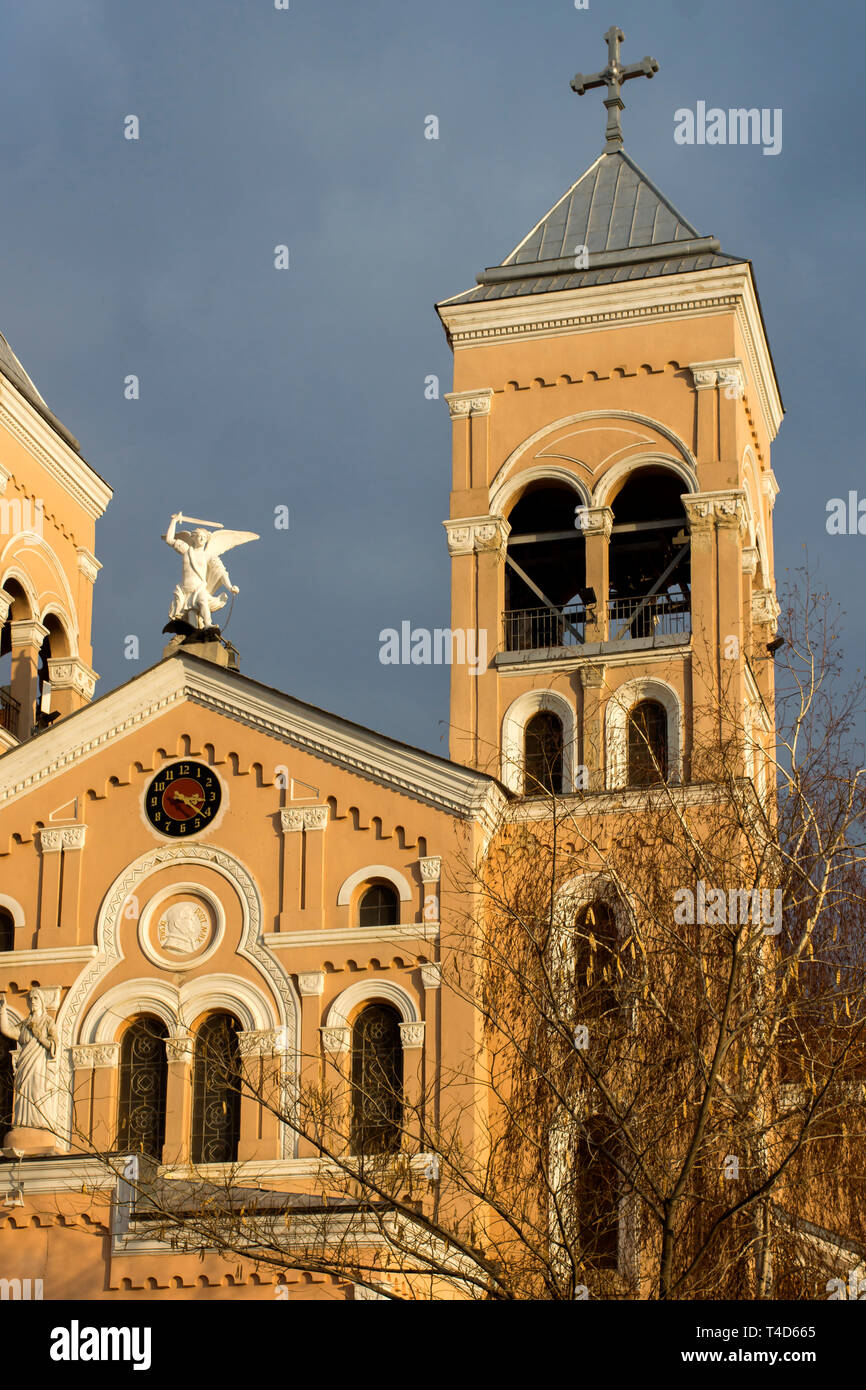 RAKOVSKI, BULGARIA - DECEMBER 25, 2013: Sunset view of The Roman ...