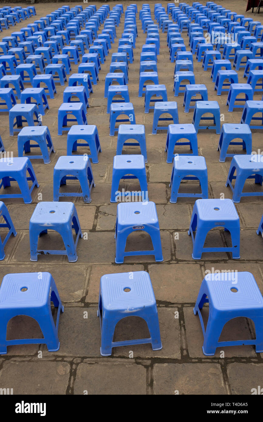 Plastic Stools at Temple of Literature Hanoi Vietnam Stock Photo - Alamy
