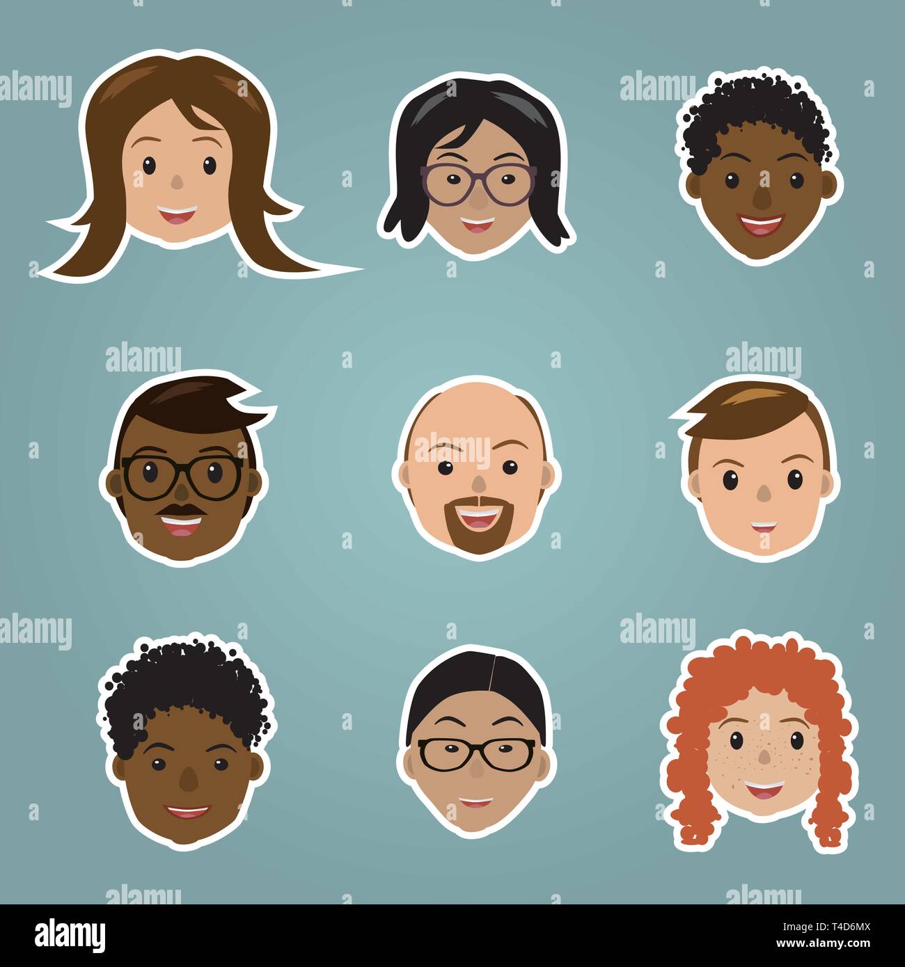 Friendly faces vector vectors Stock Vector Images - Alamy