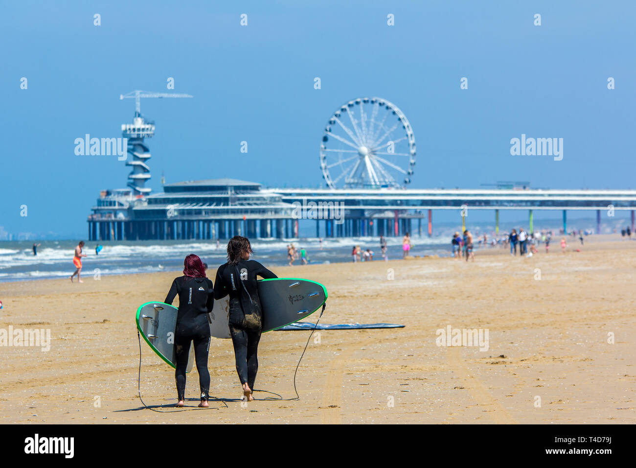 scheveningen, the Netherlands - June 27 2018: Scheveningen pier with ...