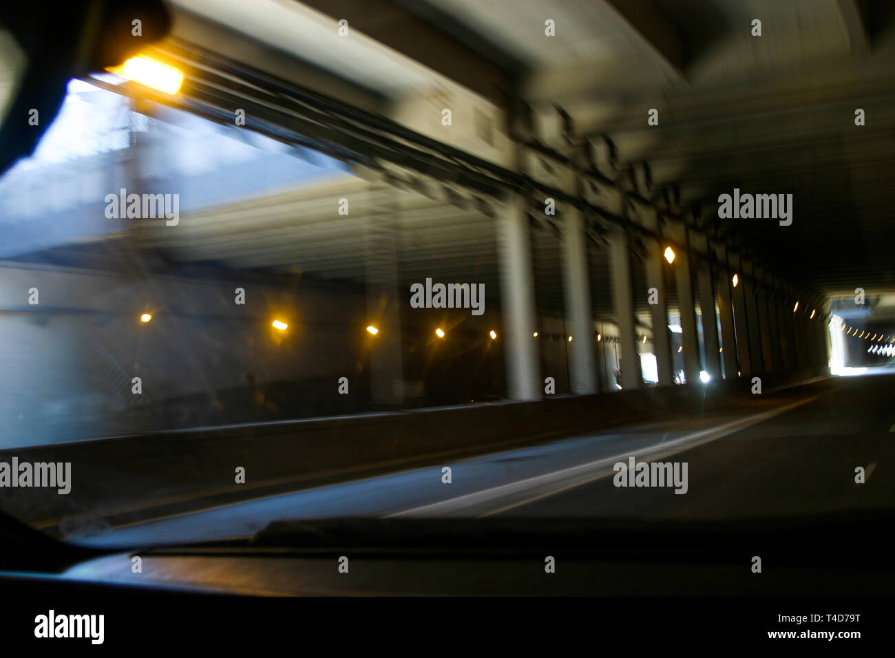 Covered highway, Barcelona, Catalonia, Spain Stock Photo - Alamy