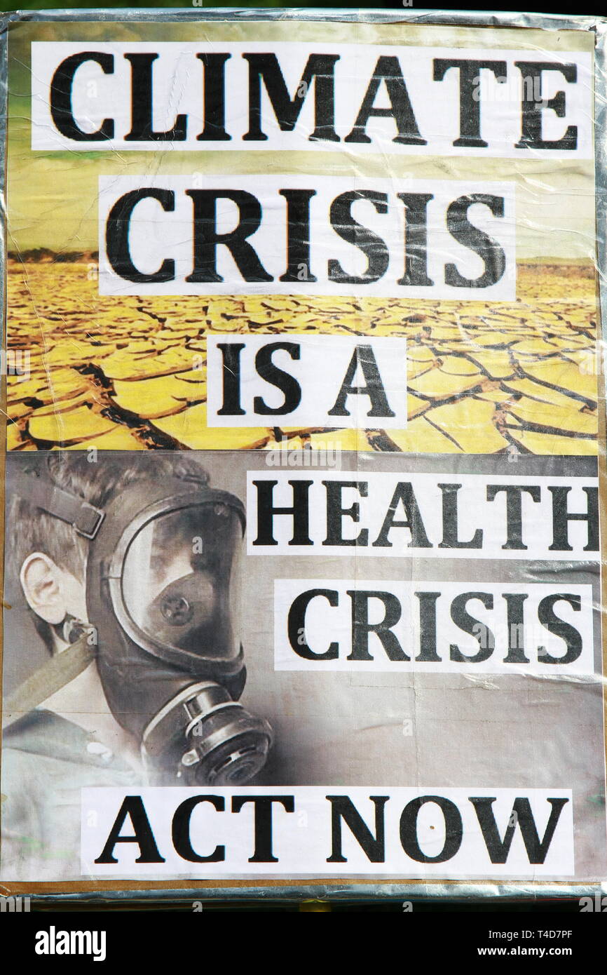 CLIMATE CRISIS IS A HEALTH CRISIS SIGN DISPLAYED AT A DIRECT ACTION ...