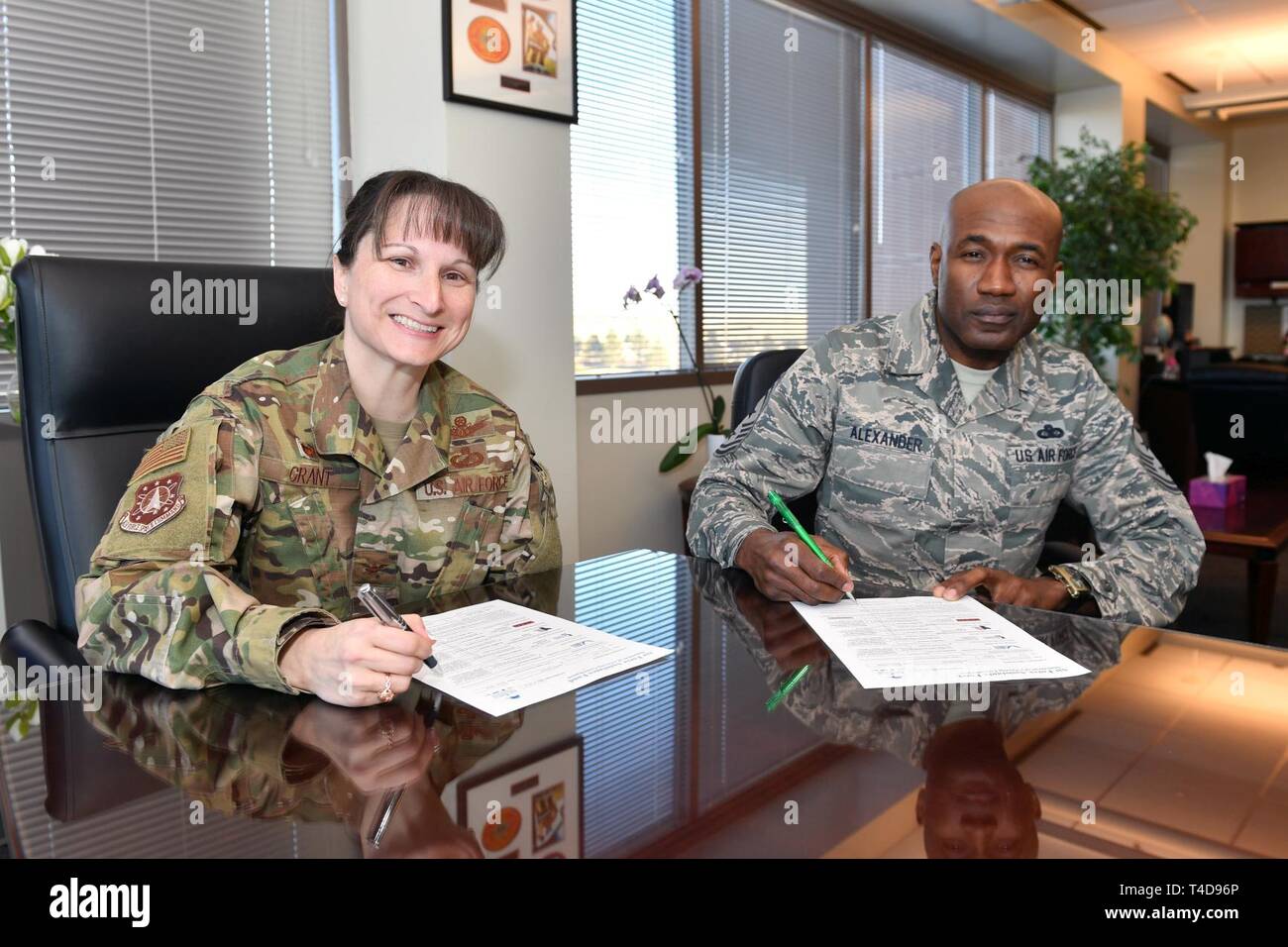 Col. Jennifer Grant, 50th Space Wing commander, and Chief Master Sgt ...