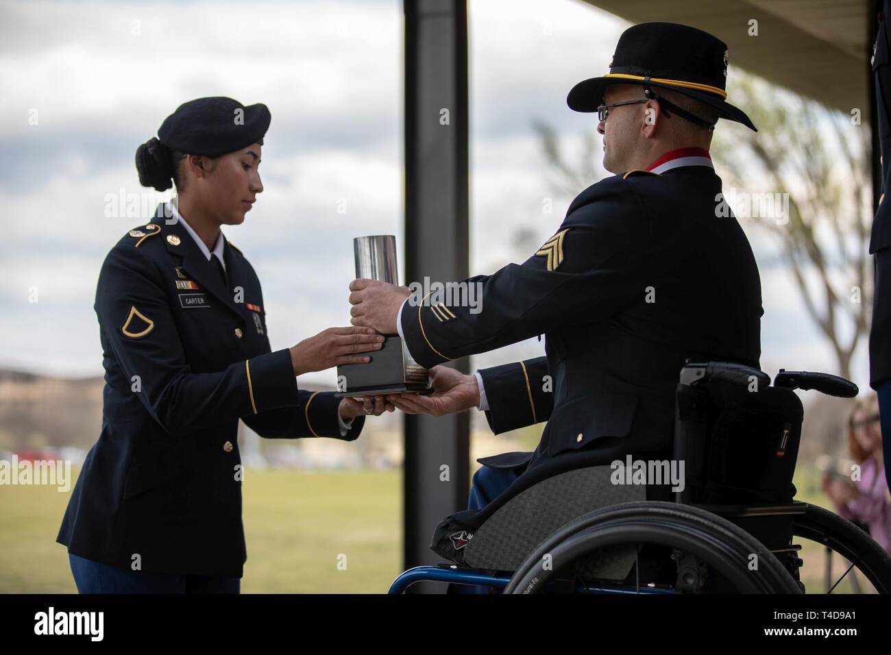 Sgt. (R) Daniel Cowart receives a ceremonial round fired in his honor ...