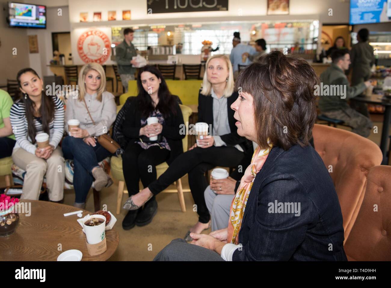 Kelly Barrett, wife of 18th Air Force commander Maj. Gen. Sam Barrett ...