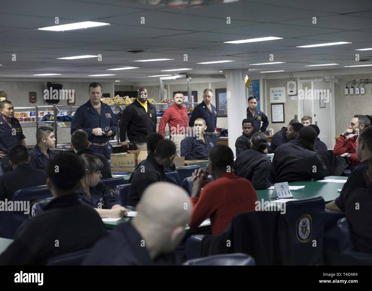 OCEAN (Mar.21, 2019) Commanding Officer, Capt. Greg Leland gives ...
