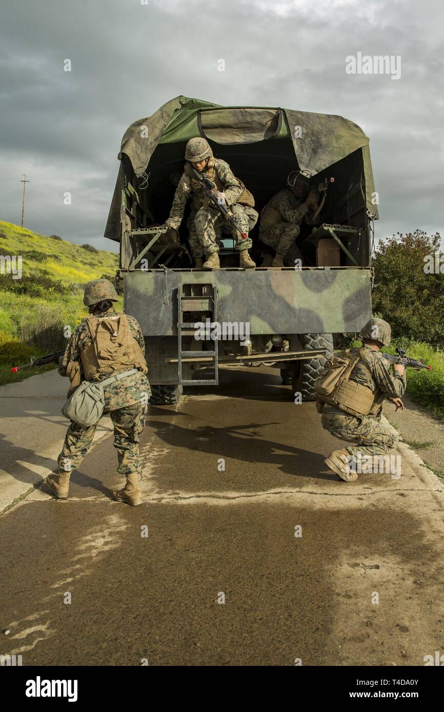 U.S. Marines with Alpha Company, 1st Transportation Support Battalion ...