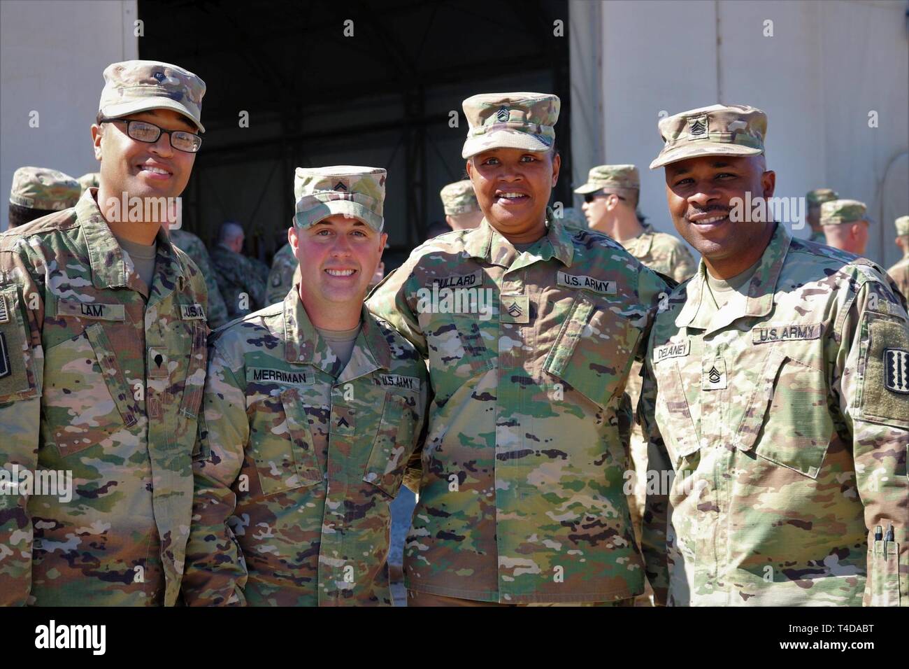 Spc. Sean Lam, Cpl. Jake Merriman, Staff Sgt. Shonicia Bullard, and 1st ...
