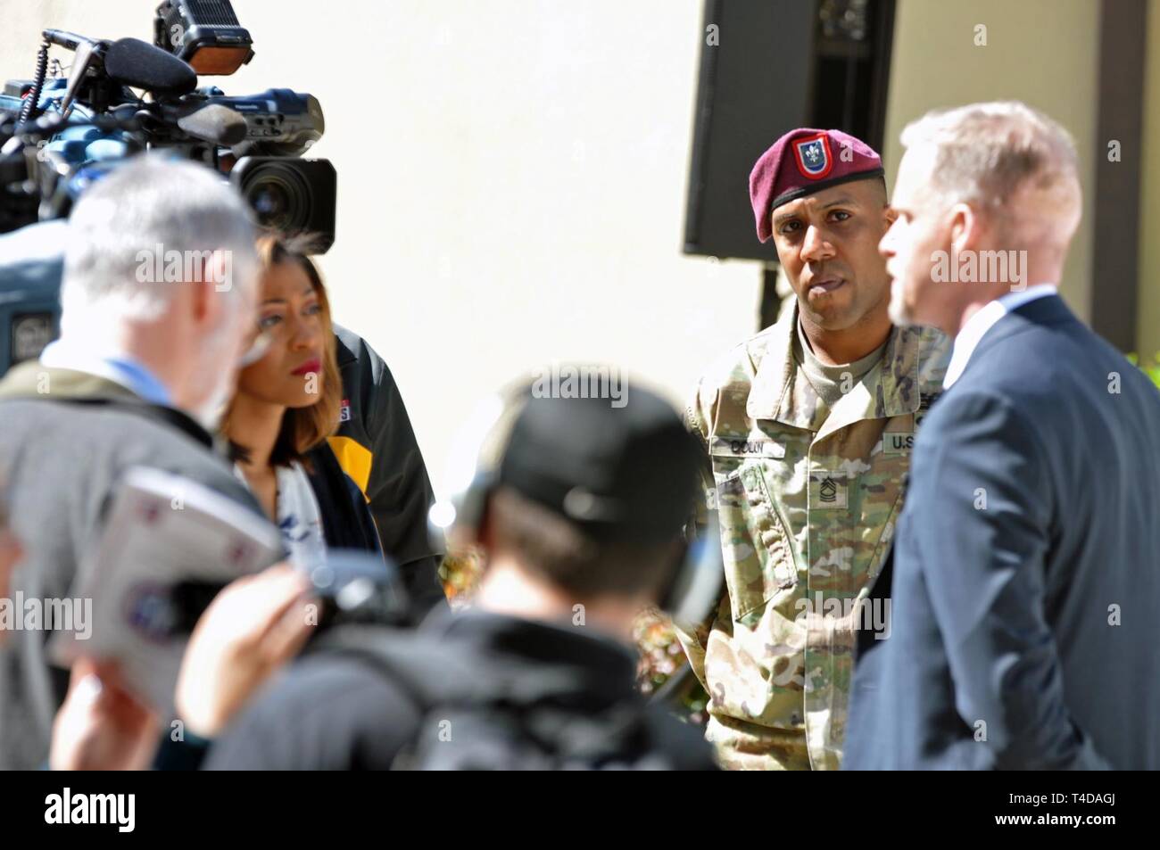 Master Sgt. Jose Colon (center, right), a public affairs Soldier ...