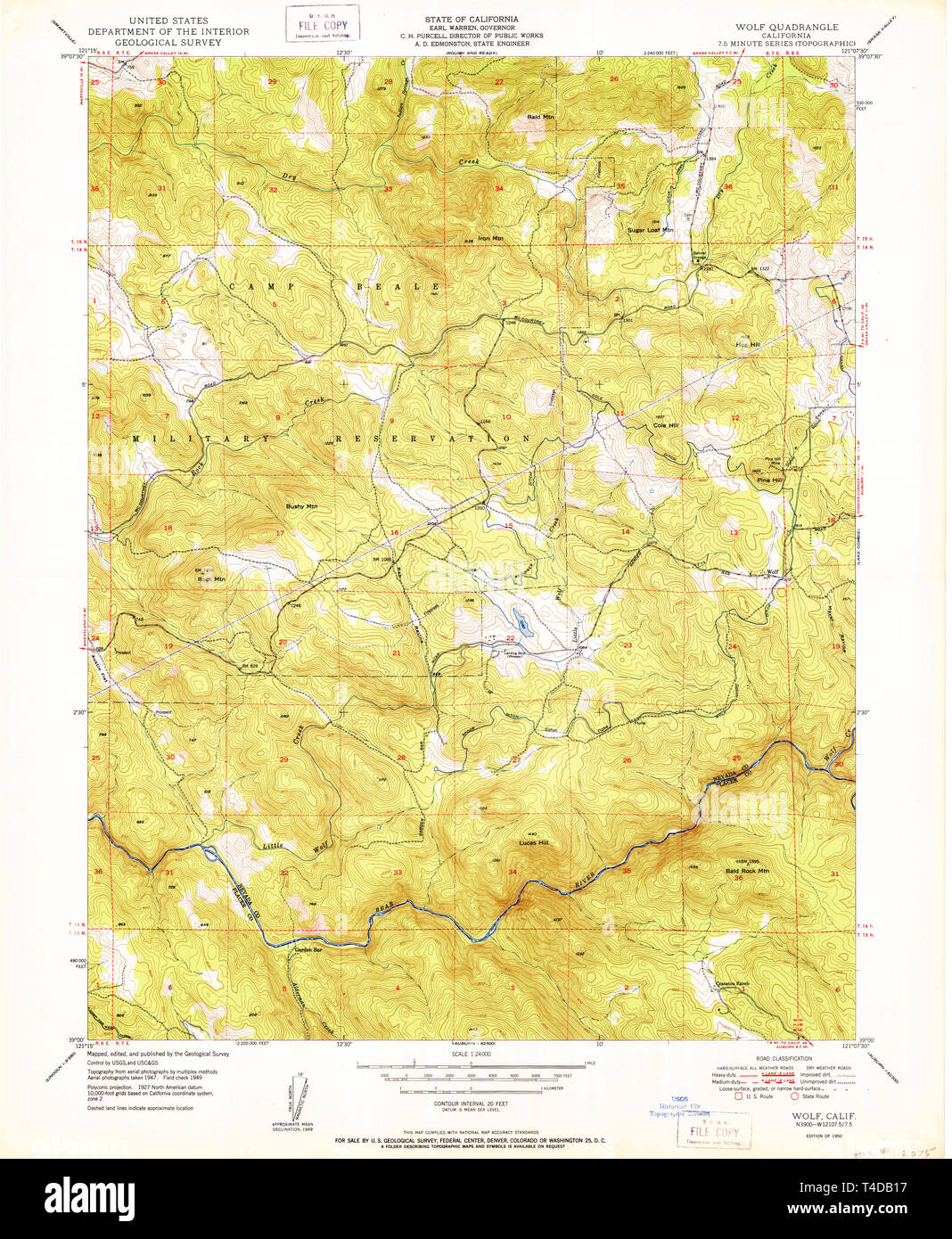 Map of california 1950 hi-res stock photography and images - Alamy