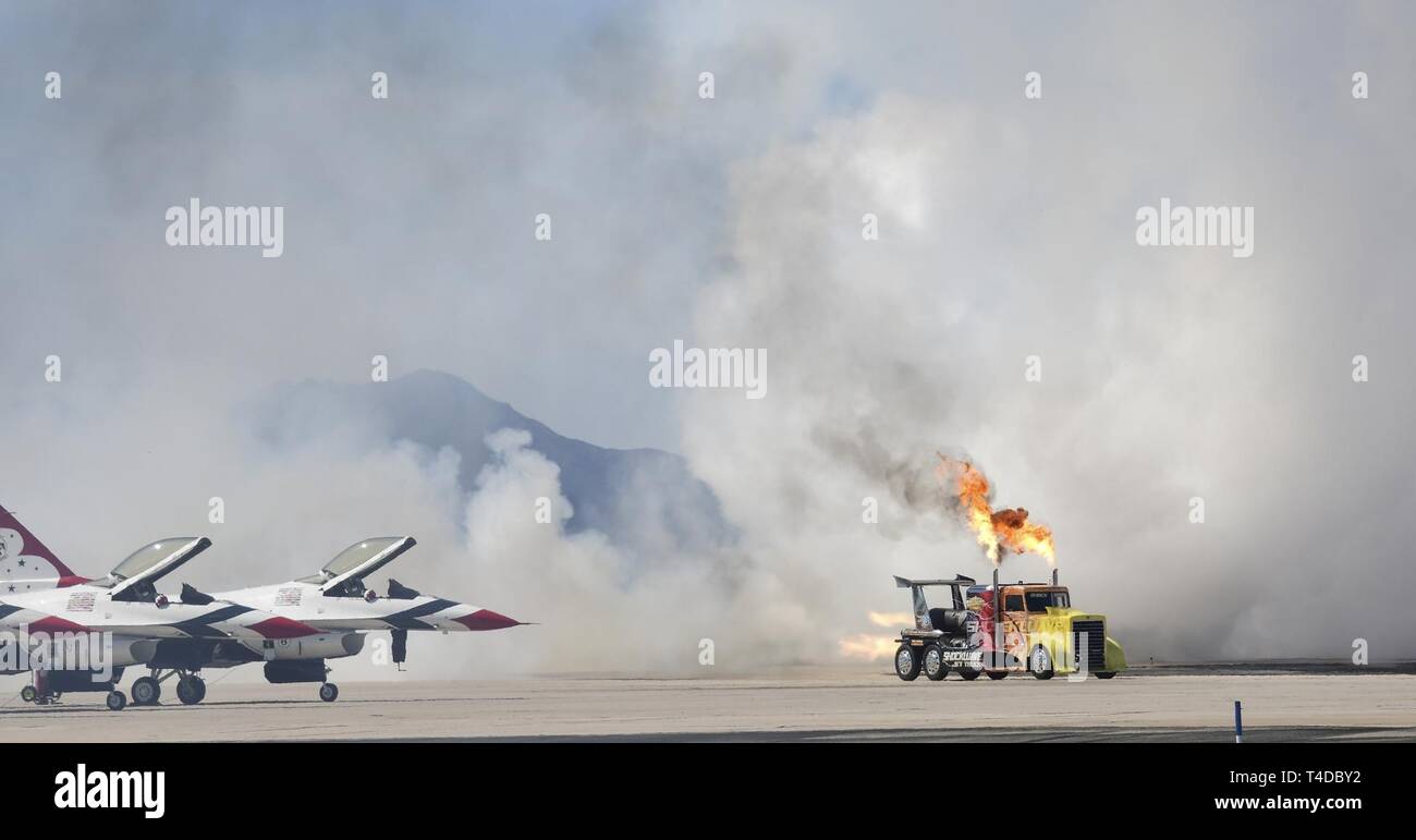 Chris Darnell drives the Shockwave Jet Truck at the 2019 Thunder and ...