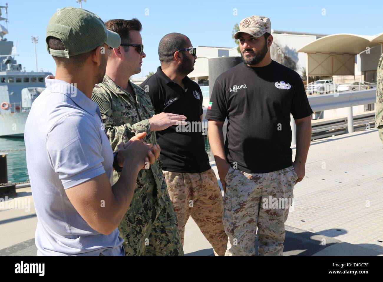 KUWAIT (March. 19, 2019) U.S. Navy Lt. j.g. Benjamin Crain, briefs a ...