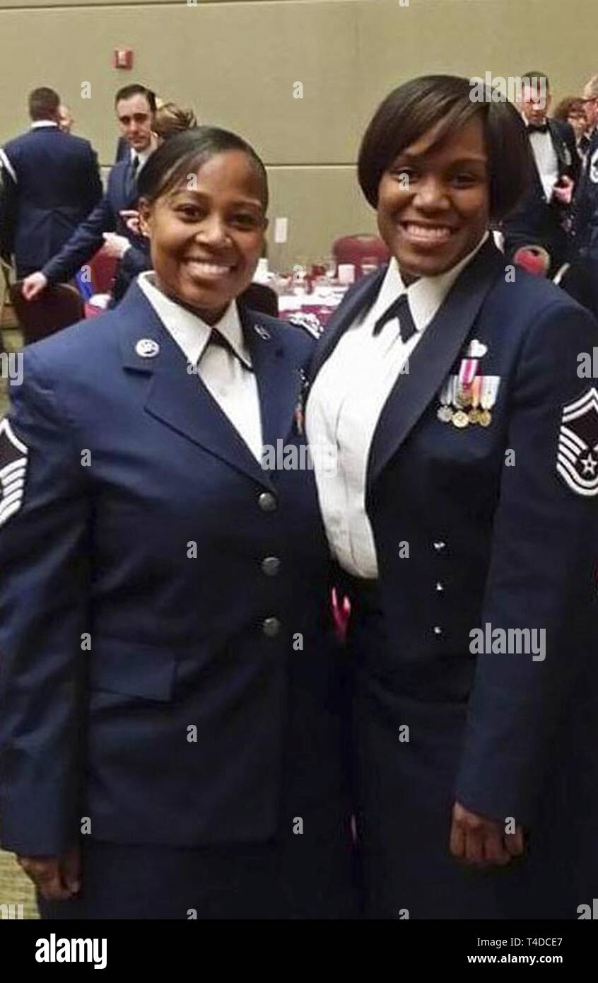 Senior Master Sgt. LaTasha Mitchell (right) and her cousin, Master Sgt ...