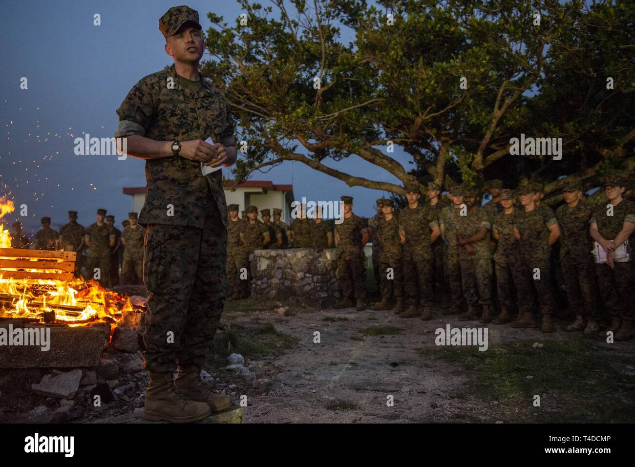 U.S. Marine Corps Lt. Col. Matthew Kessler addresses Marines and ...