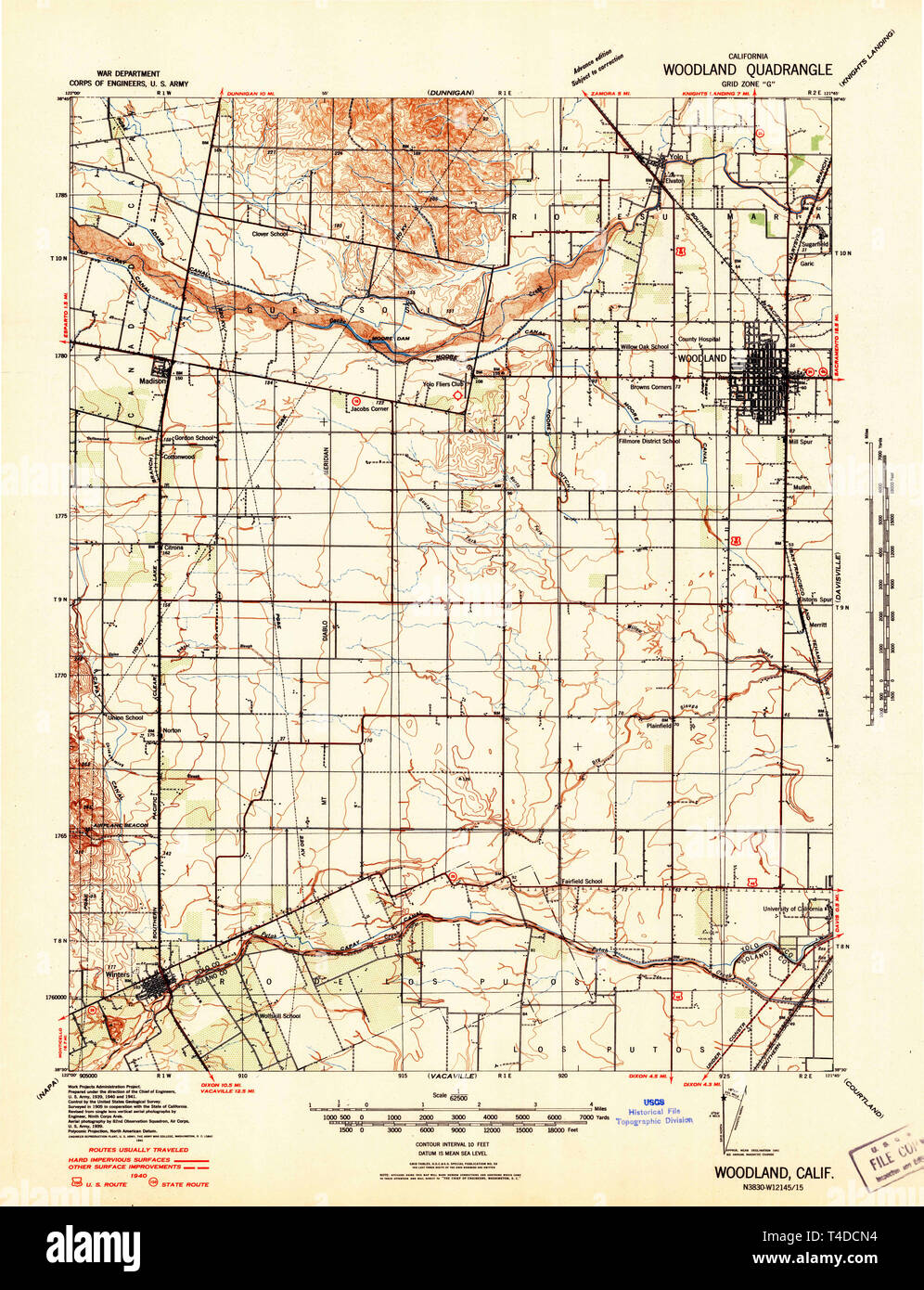 Woodland california map hi-res stock photography and images - Alamy