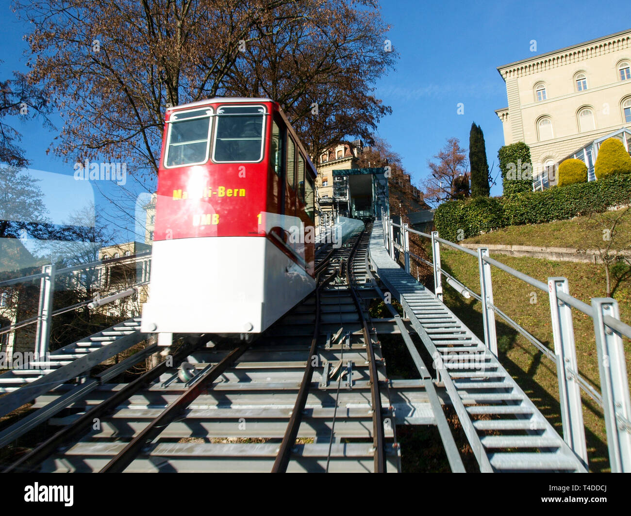 Bern, Switzerland - December 23, 2016: funicular to the climb to the ...