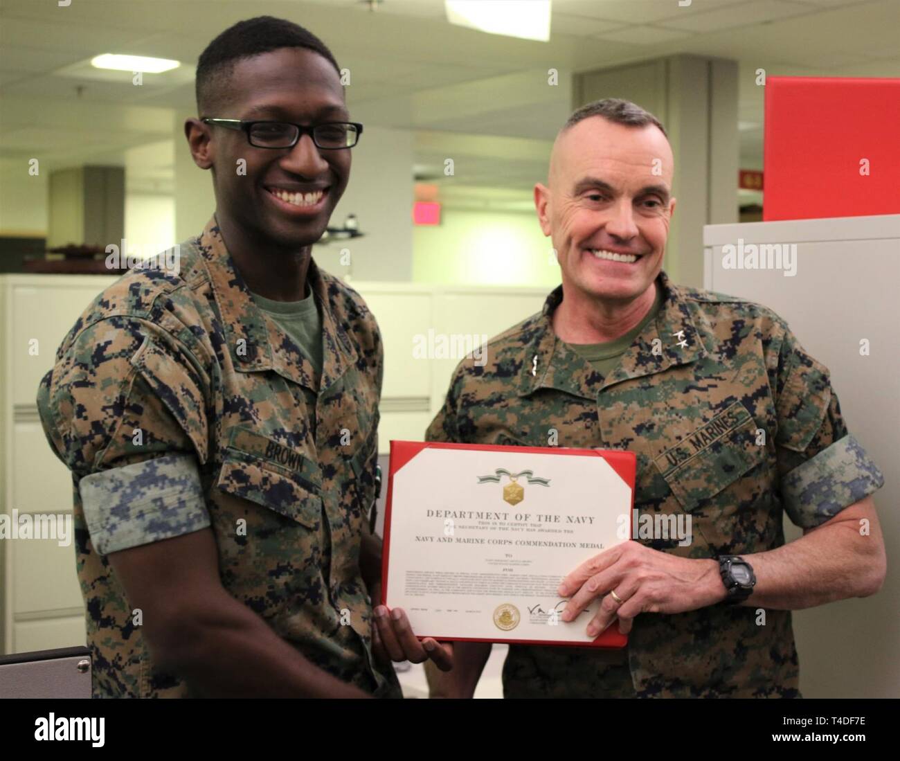 Maj. Gen. Vincent Coglianese (right), commander, Marine Corps ...