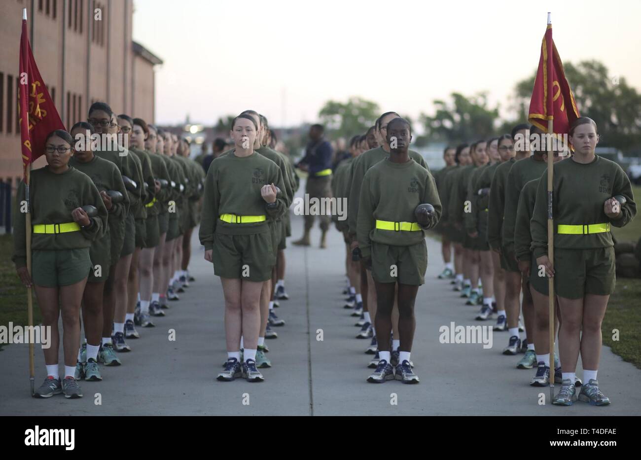 Marines from India Company, 3rd Recruit Training Batallion, form for ...