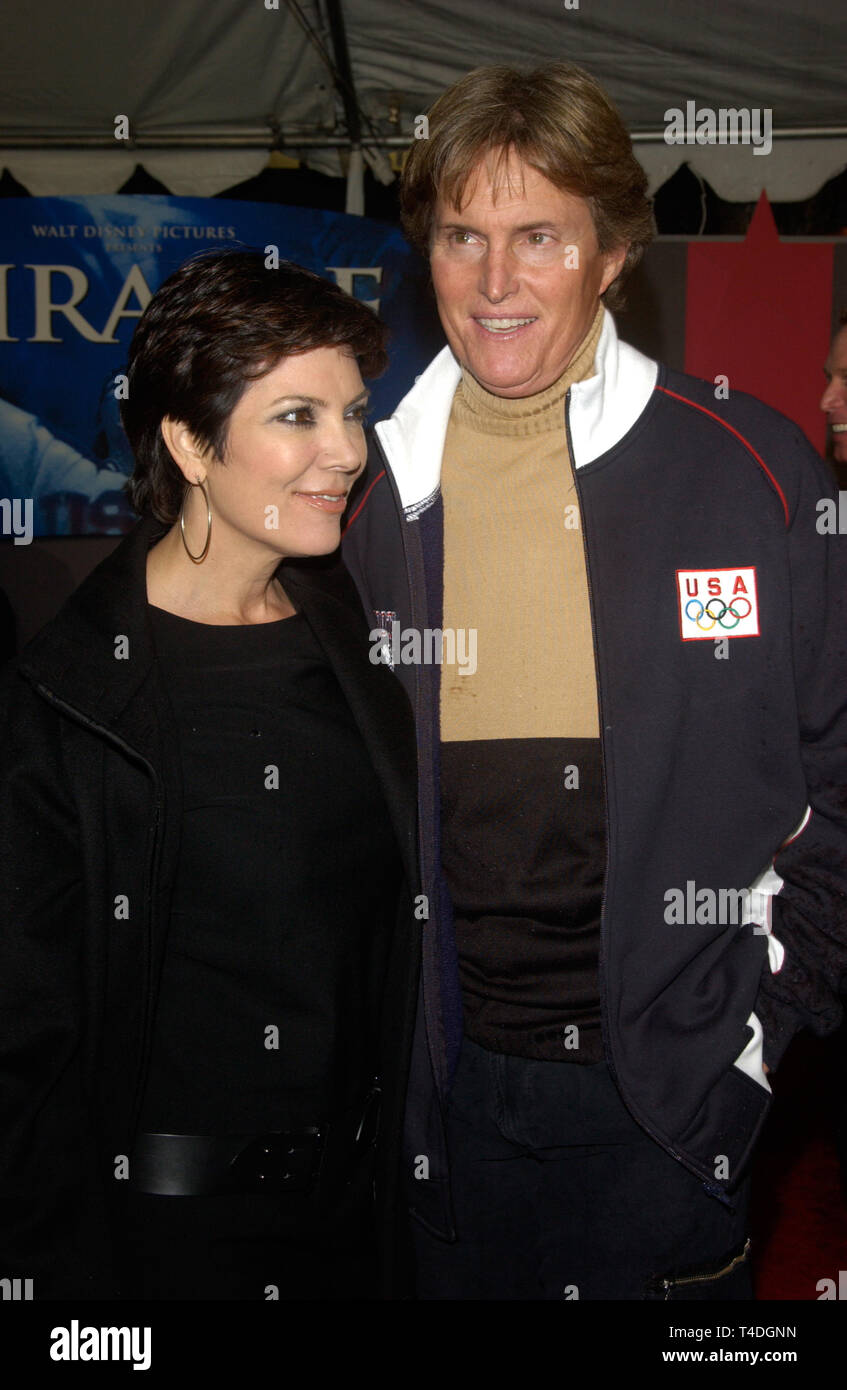 LOS ANGELES, CA. February 02, 2004: Former Olympian BRUCE JENNER & wife ...