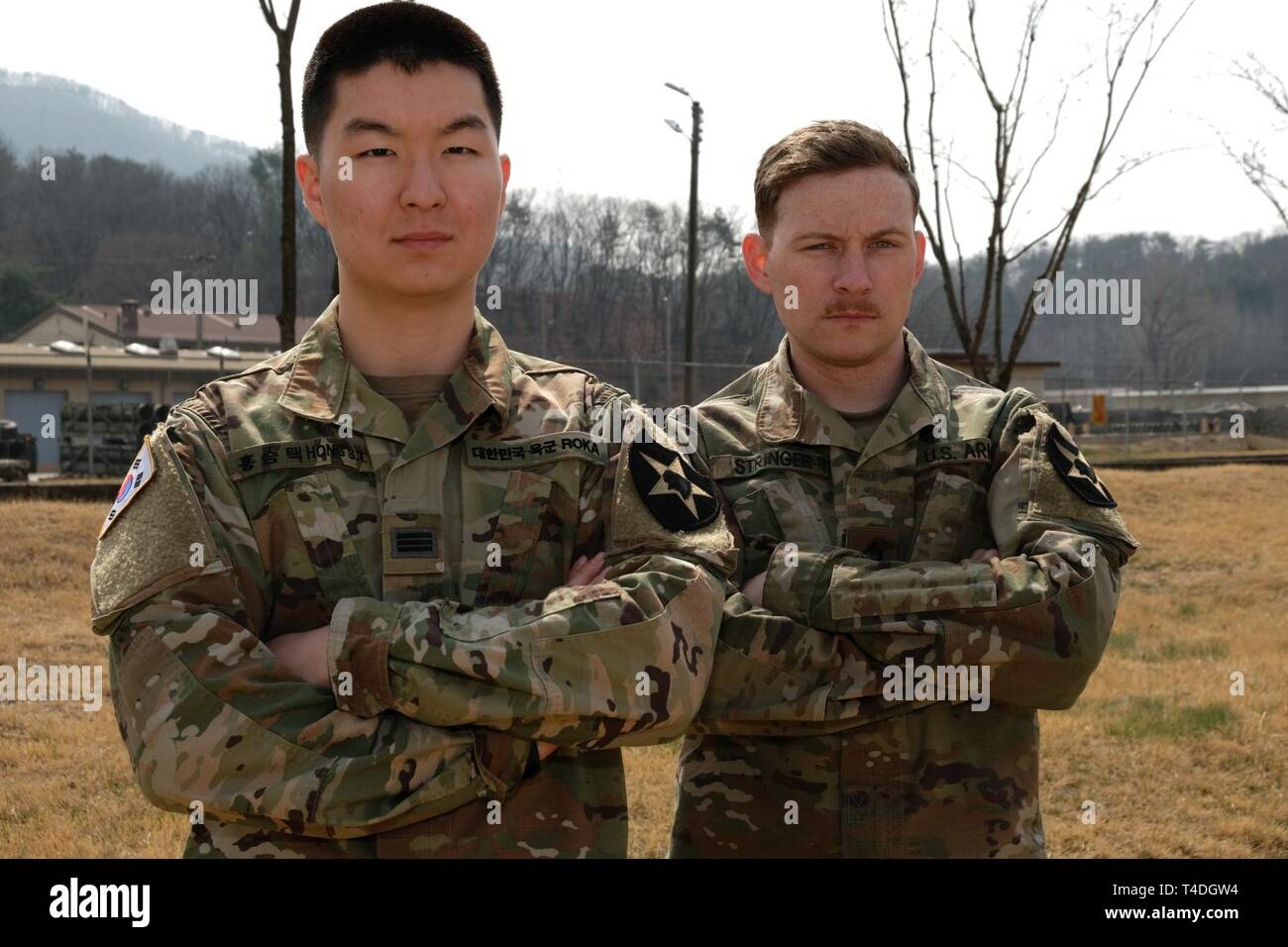 Korean Augmentation to the U.S. Army (KATUSA) Cpl. Hong, Seung-Taek, native of Seoul, combat ...