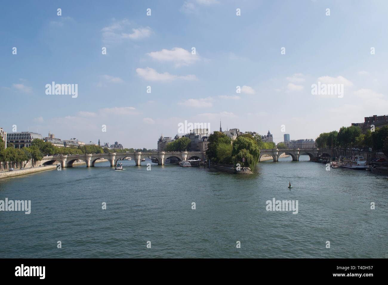 View of Pont Neuf (new bridge) - oldest bridge in Paris, crossing the ...