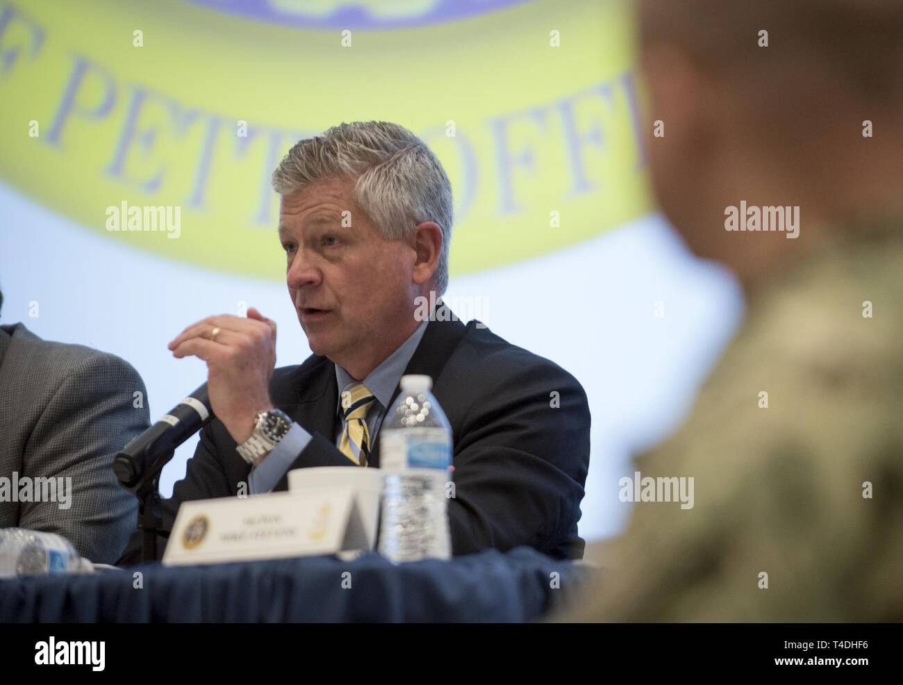 SUFFOLK, Va. (March 28, 2019) Retired Master Chief Petty Officer of the ...