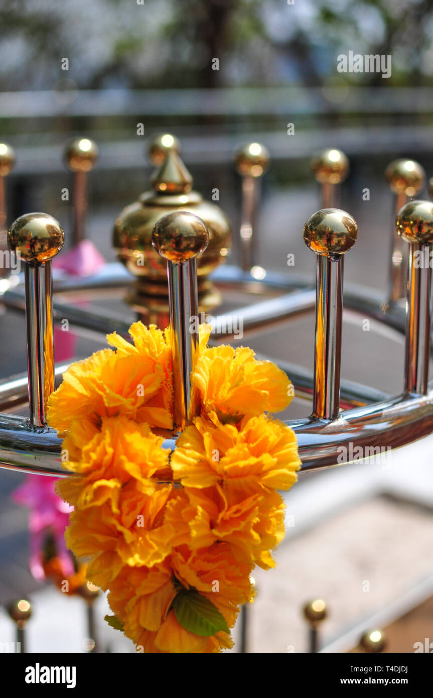 Decorative Thai Temple flowers Stock Photo - Alamy