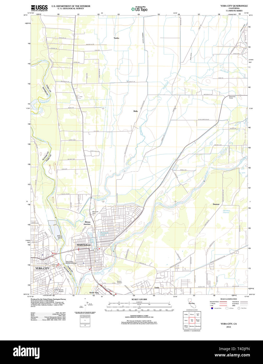 Yuba city map hi-res stock photography and images - Alamy