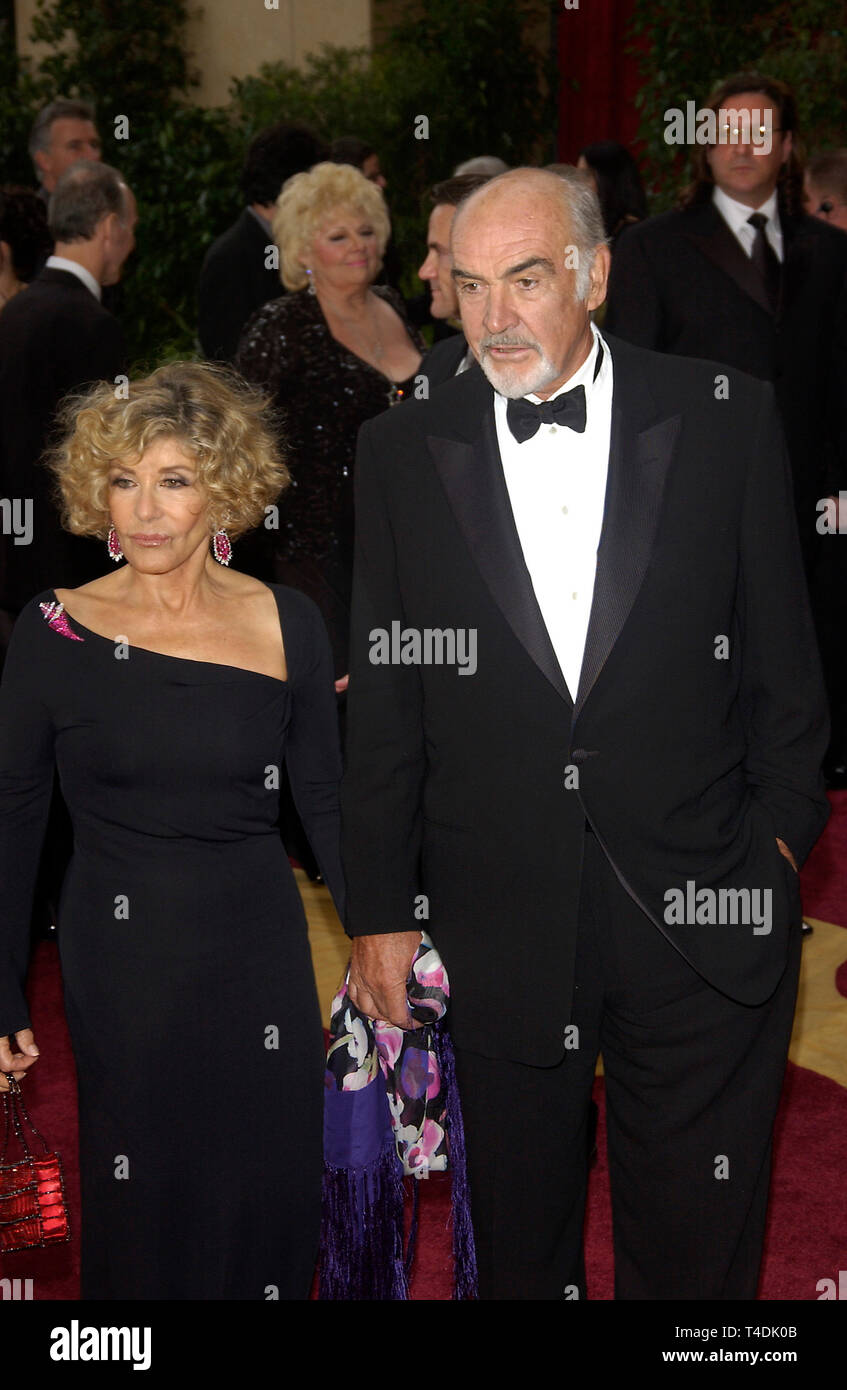 LOS ANGELES, CA. February 29, 2004: SEAN CONNERY & wife at the 76th ...