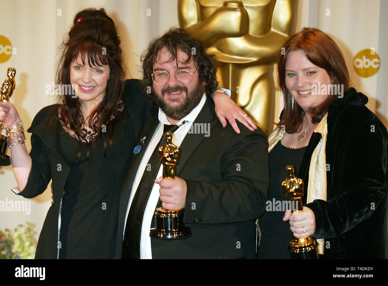 LOS ANGELES, CA. February 29, 2004: PETER JACKSON with FRAN WALSH (left ...