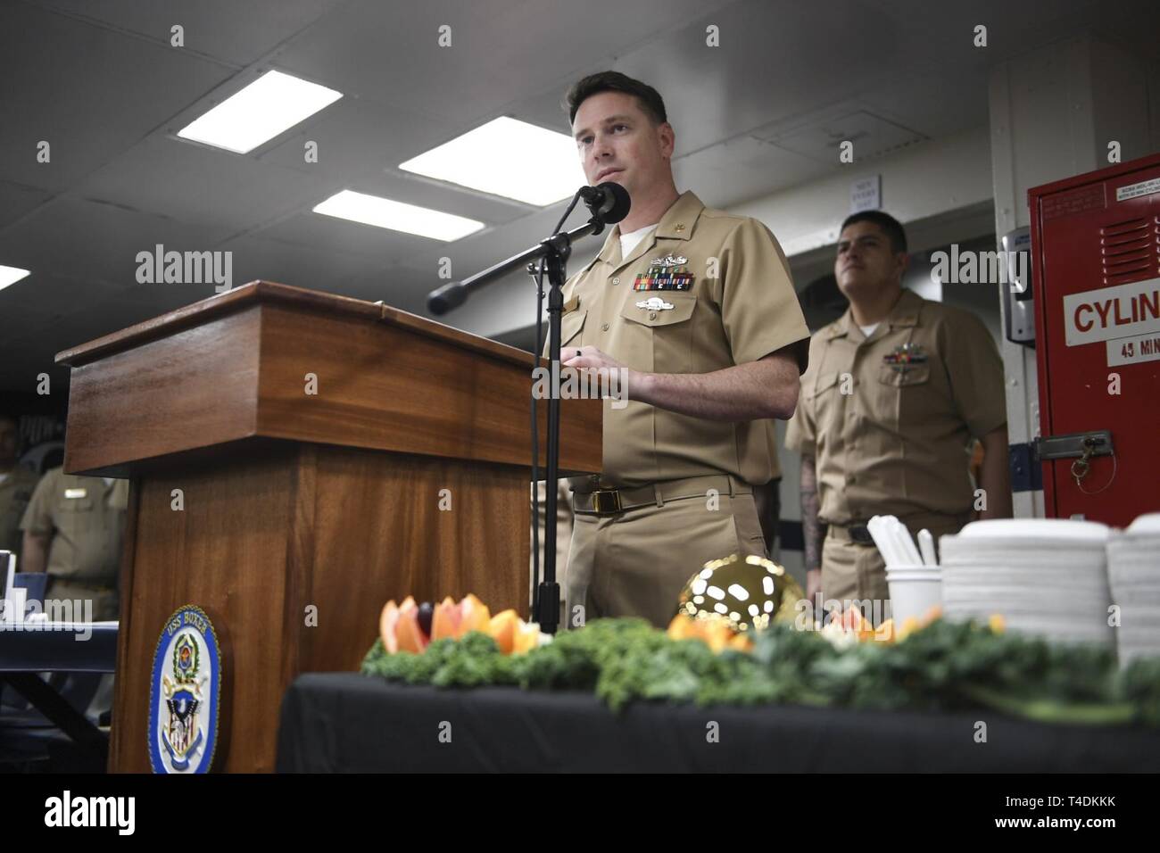 OCEAN (March 31, 2019) Senior Chief Engineman Joel Miller, assigned to ...