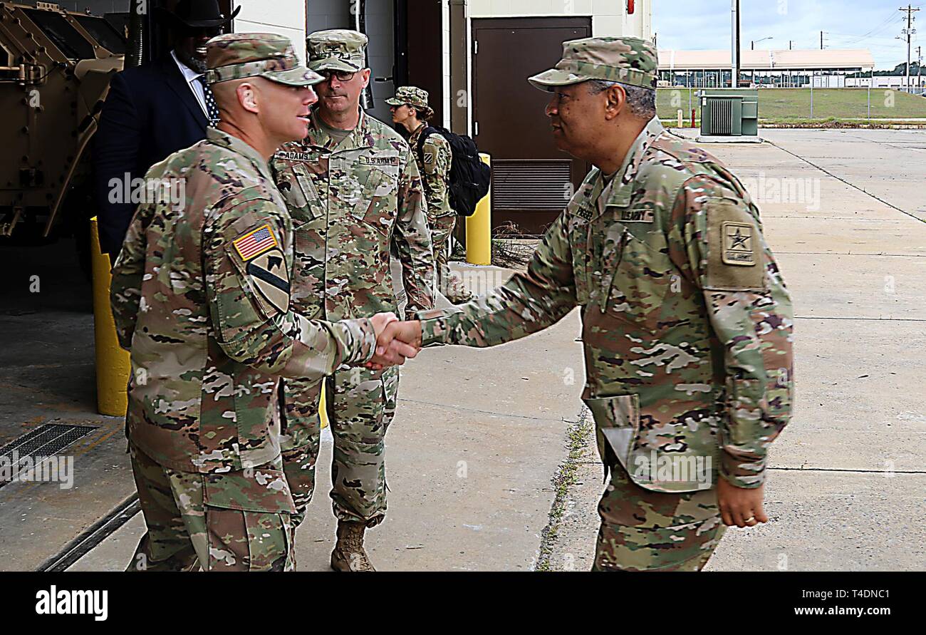 DCS G4, Lt. Gen. Aundre Piggee greets the command team of 1ABCT, Col ...