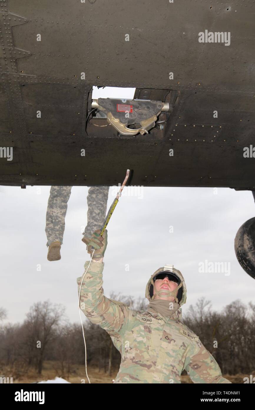 Pfc. Kyle Young, Nebraska Army National Guard Soldier, uses a static ...