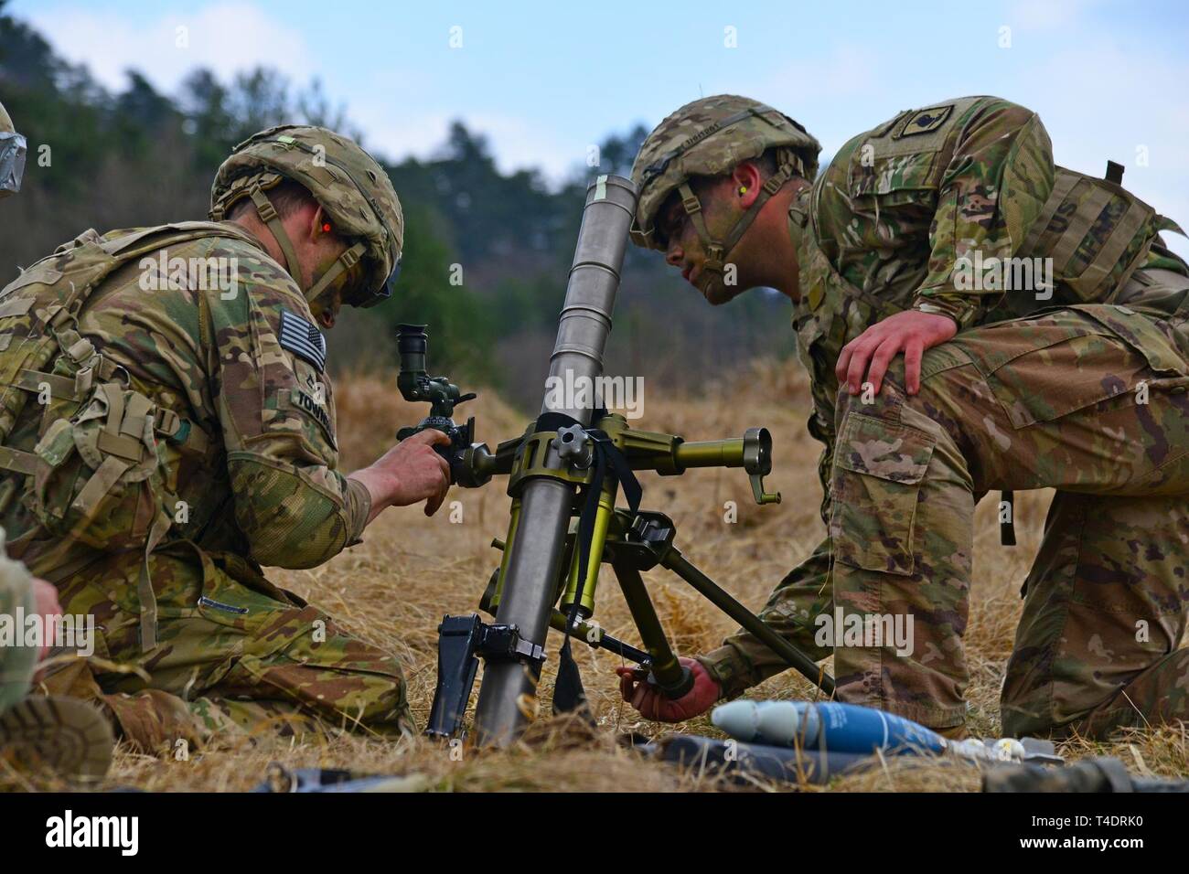 U.S. Army mortarmen assigned to 1st Battalion, 503rd Infantry Regiment ...