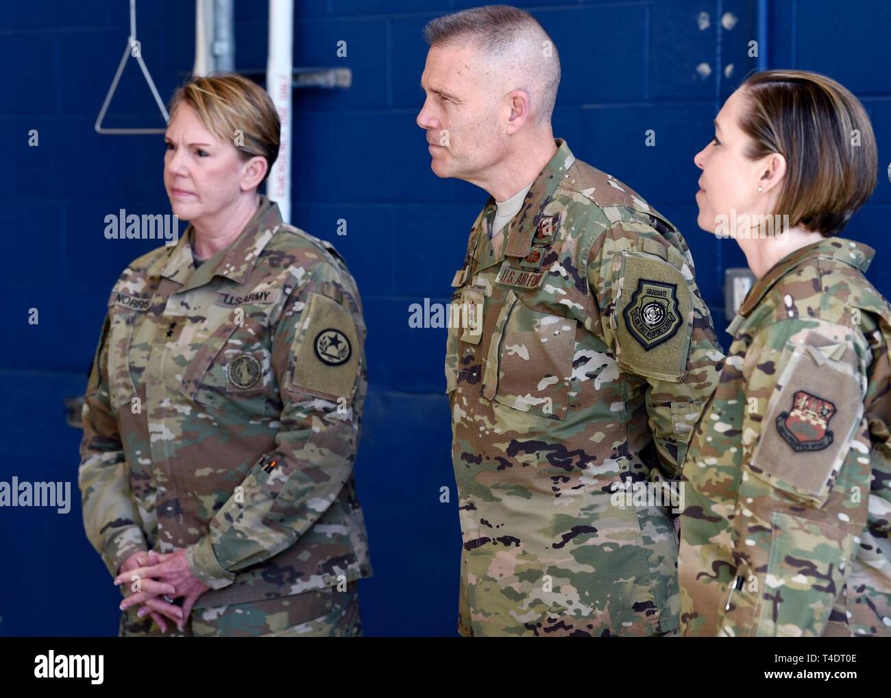 (Left to right) Army Maj. Gen. Tracy Norris, adjutant general for the ...