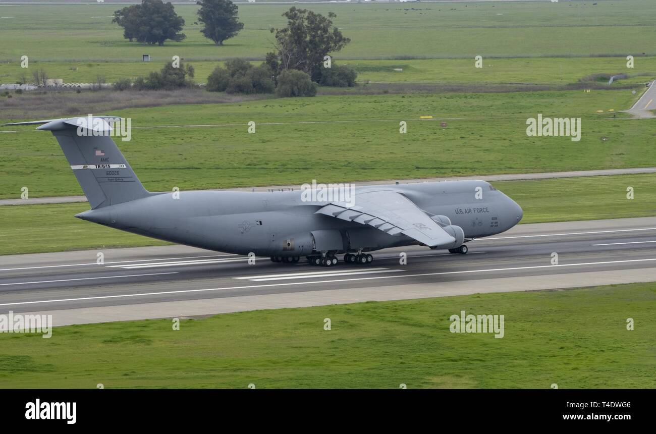 A U.S. Air Force C-5 Galaxy Super Galaxy conducts normal air operations ...