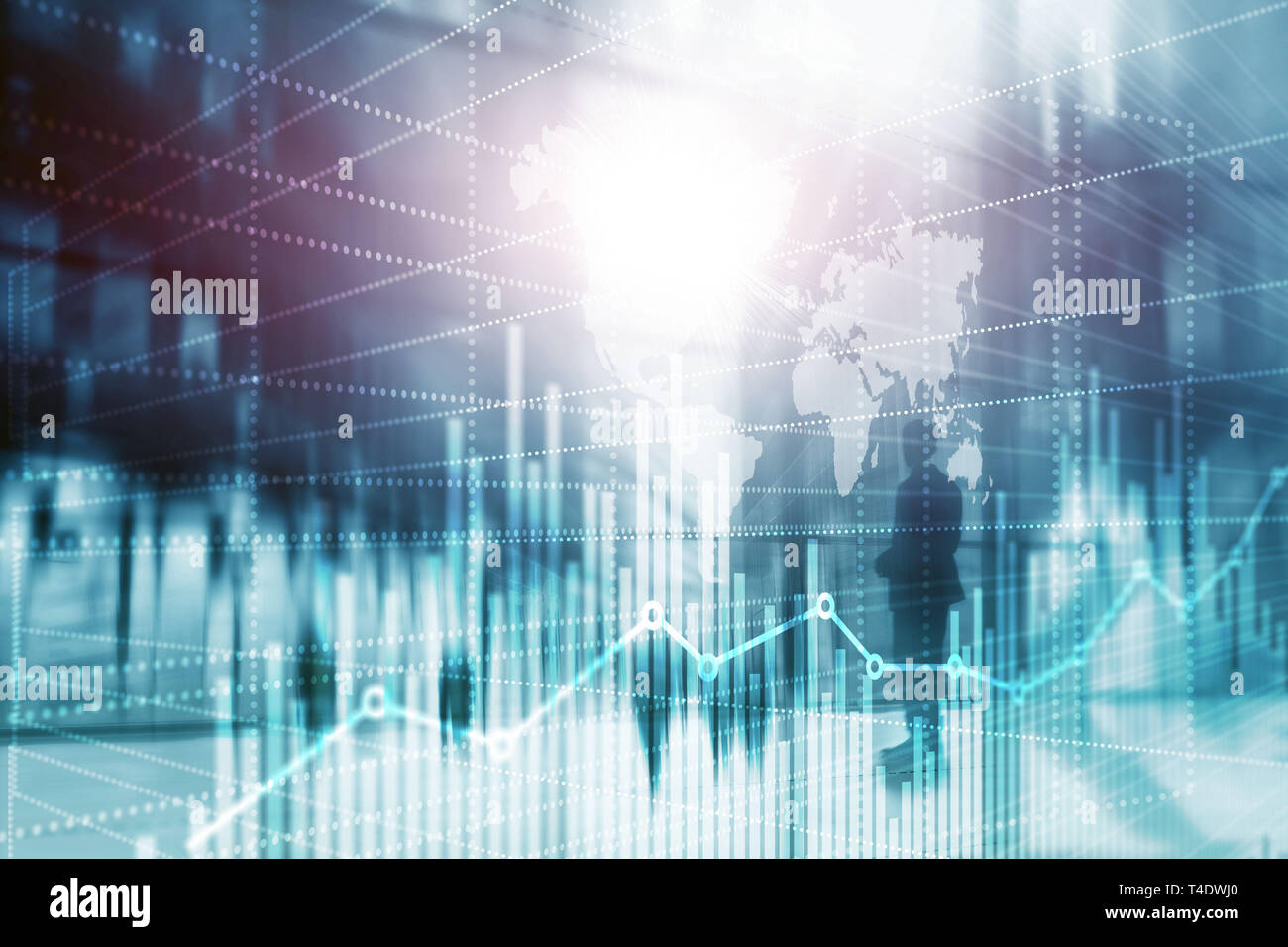 Universal Abstract background. Silhouettes of Business People. Economic ...