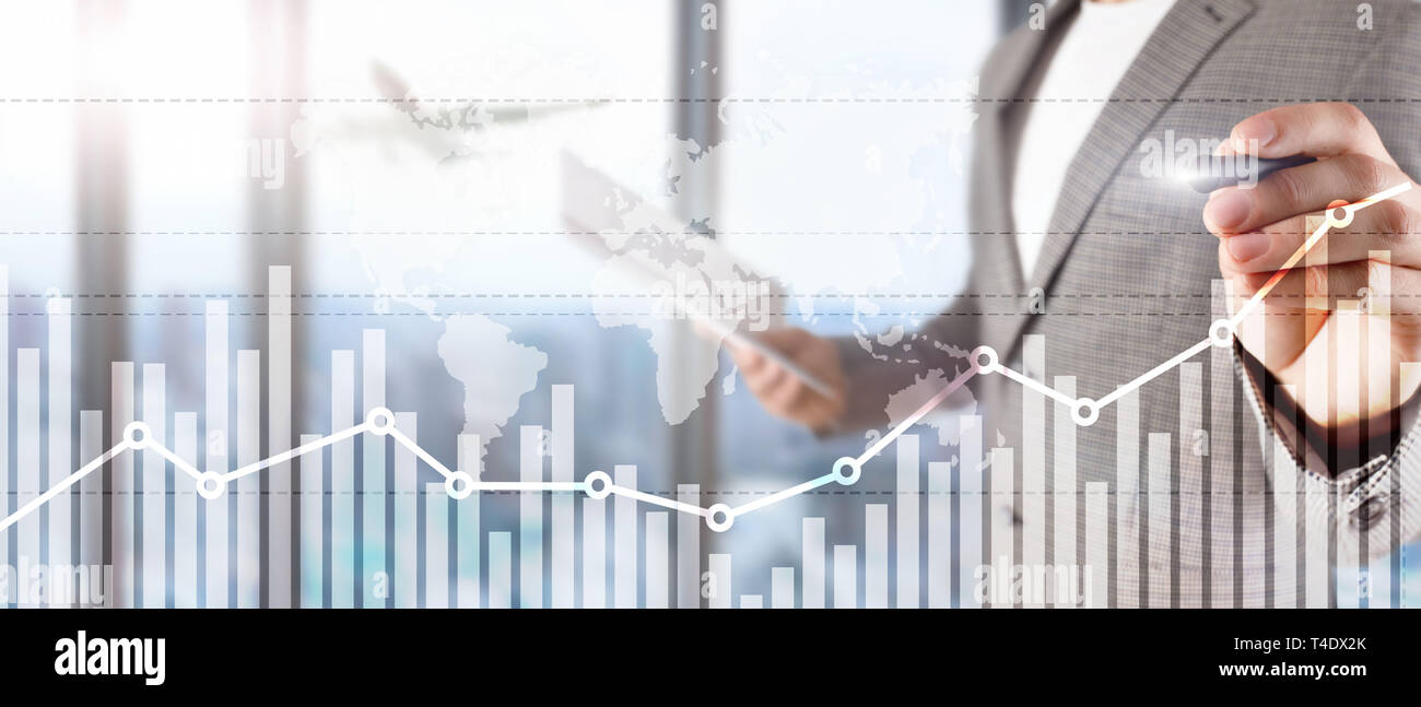 Business finance growth graph chart analysing diagram trading and forex ...