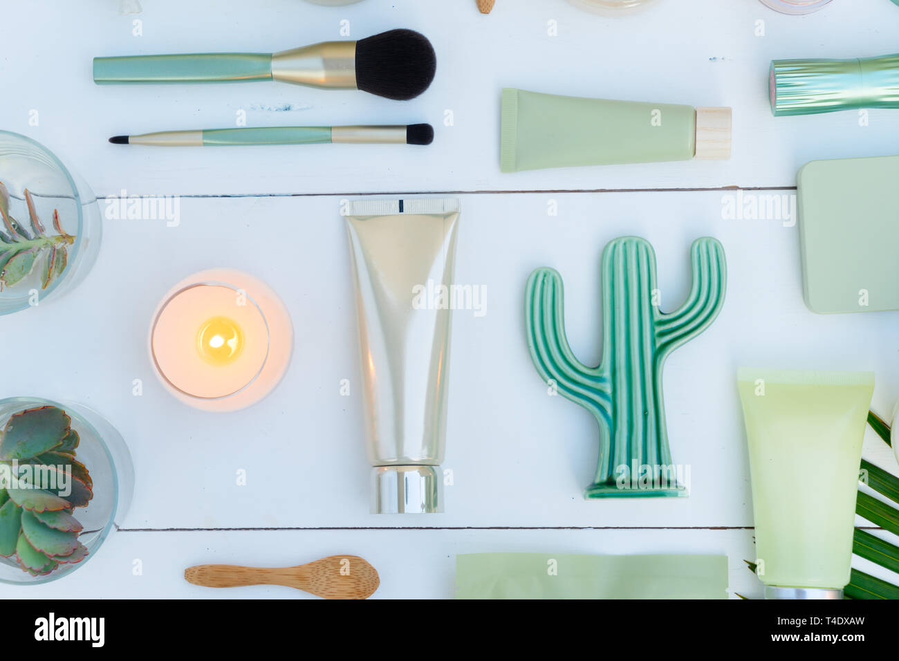 Beauty background with facial cosmetic products Stock Photo - Alamy